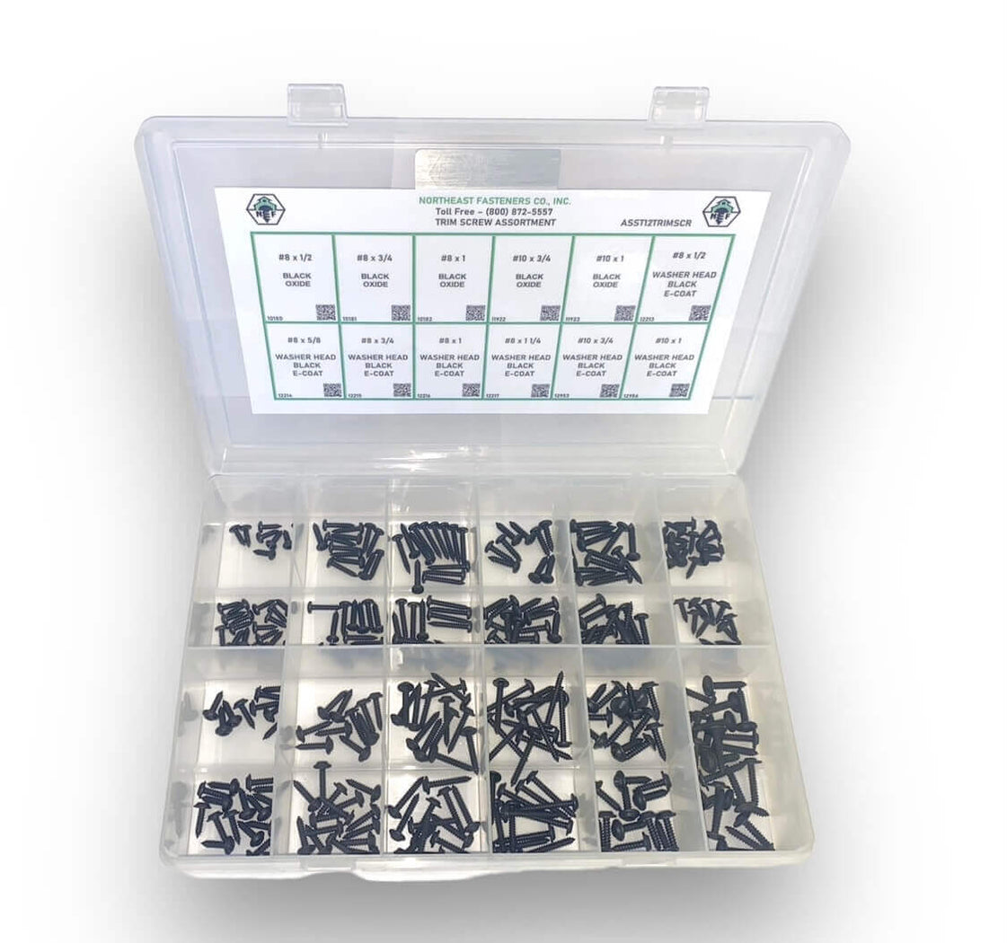 300 Piece Trim Screw Assortment Starter Kit Black Oxide — NutsandBolts.com