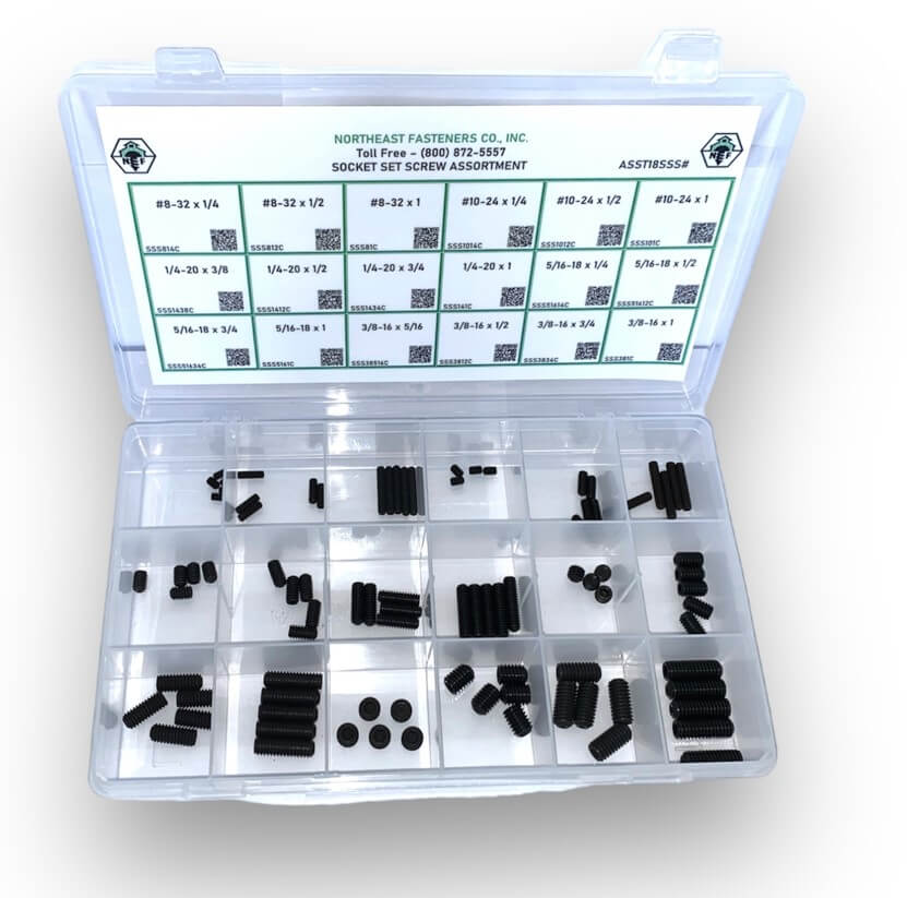 90 Piece #8-10 Hex Socket Set Screw Assortment Starter Kit ...