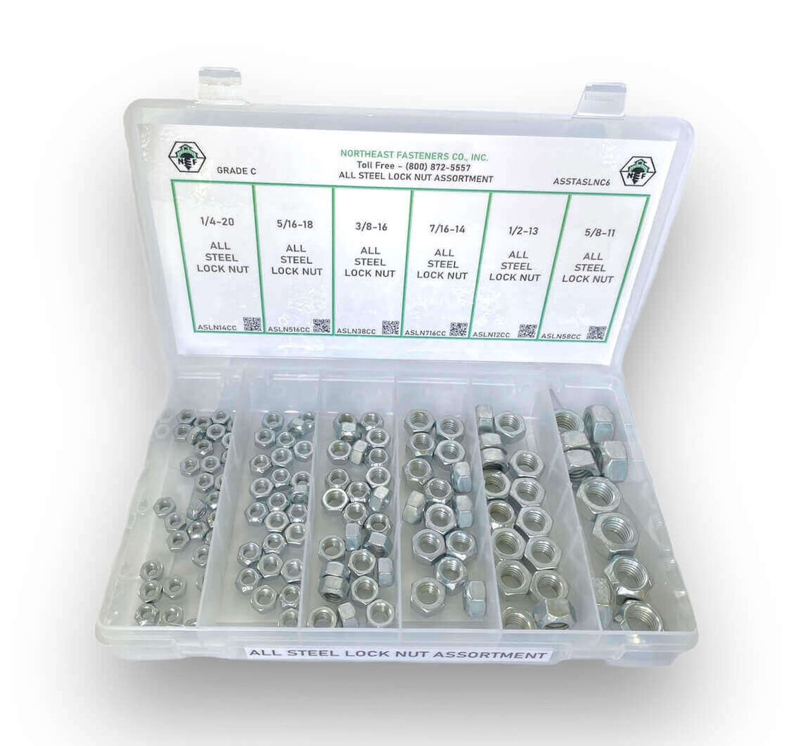 120 Piece UNC All Steel Lock Nut Assortment Starter Kit — NutsandBolts.com