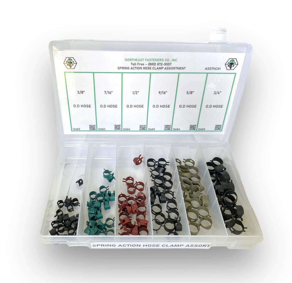 120 Piece Spring Action Hose Clamp Assortment Starter Kit ...