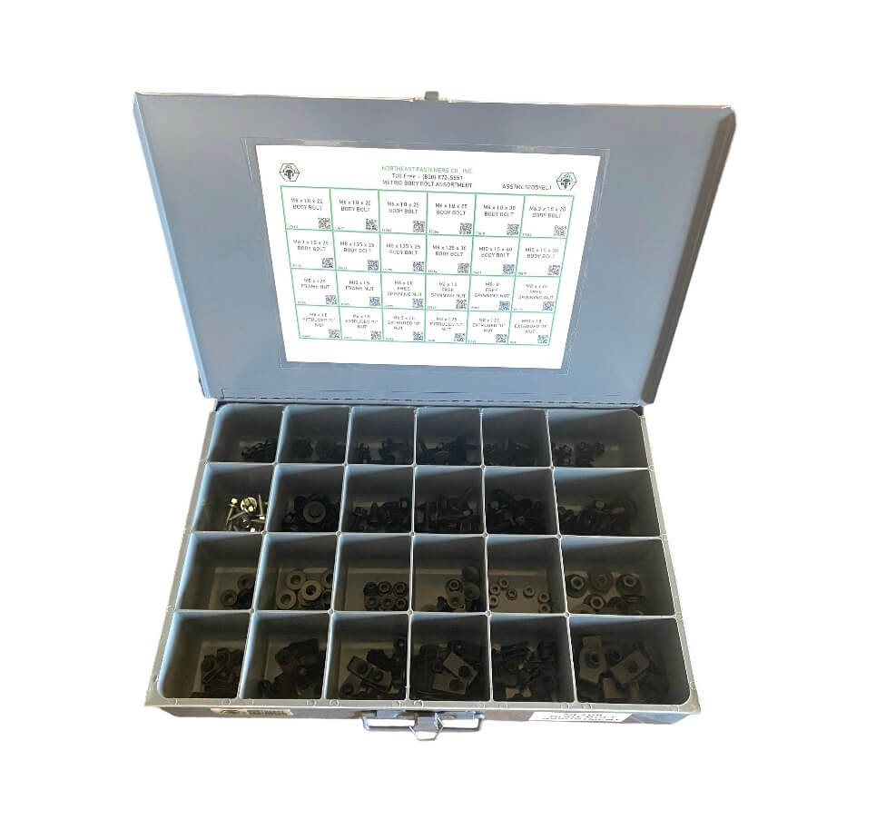 24-Hole Metric Body Bolt Assortment / Large Metal Drawer — NutsandBolts.com