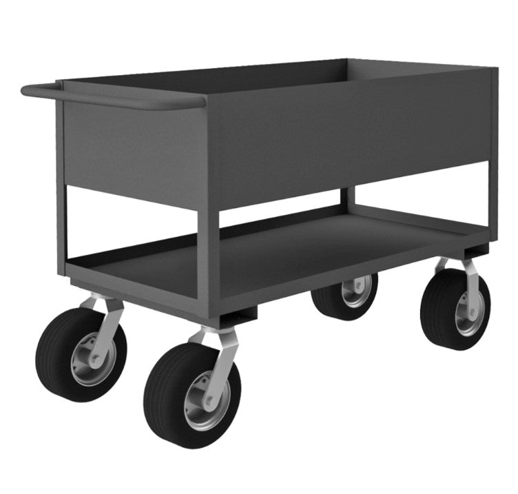 24in x 48in Stock Cart with 2 Shelves and a High Lip — NutsandBolts.com
