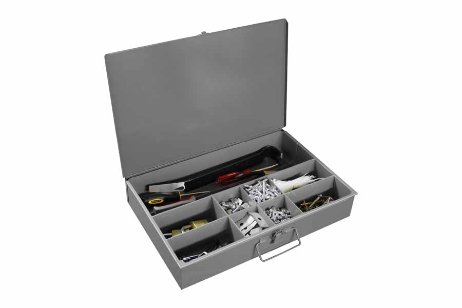 Large Steel Compartment Box with 9 Holes — NutsandBolts.com