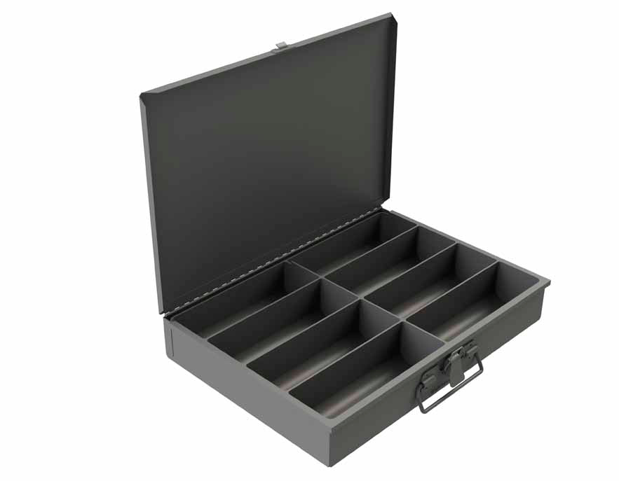 Small Steel Compartment Box with 8 Holes — NutsandBolts.com