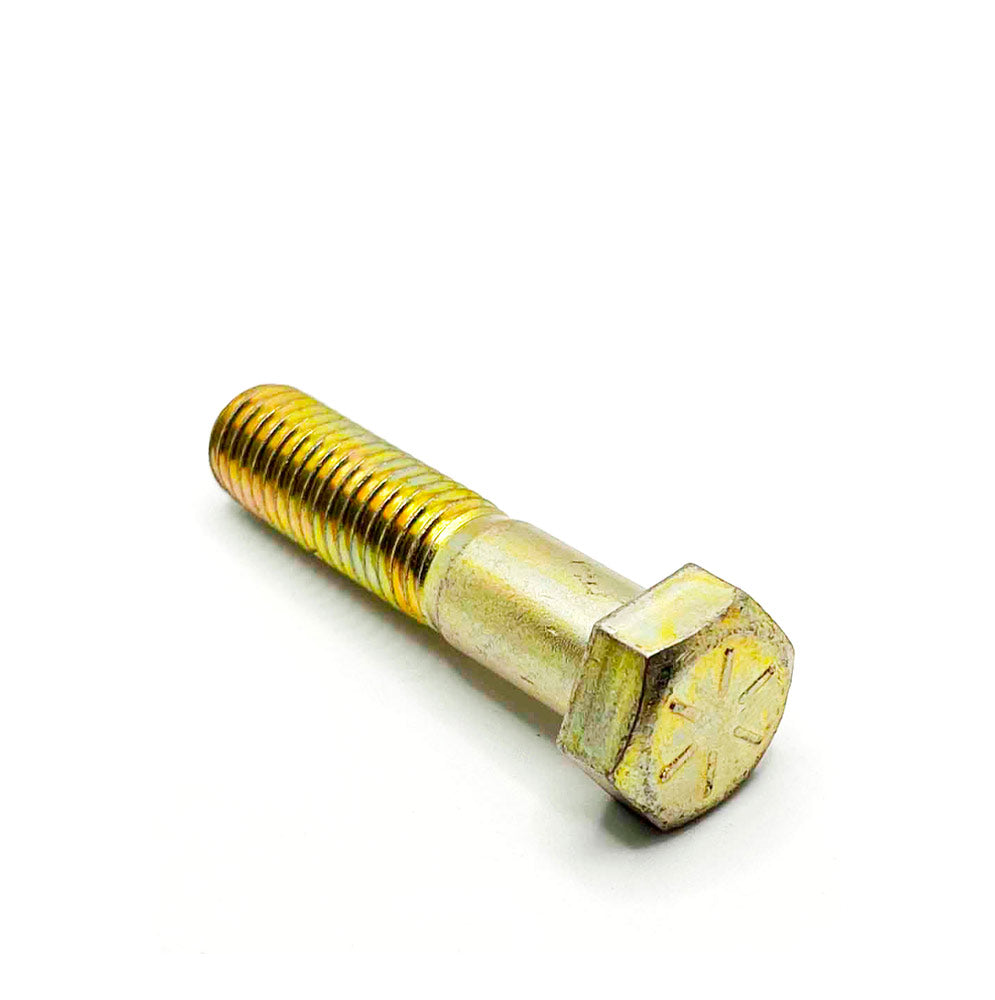 9/16-12 x 2-1/2in UNC Grade 8 Hex Cap Screw Yellow Zinc — NutsandBolts.com