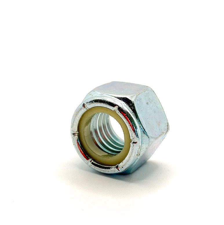 7/8-9in UNC Low Carbon Nylon Lock Nut Clear Zinc — NutsandBolts.com