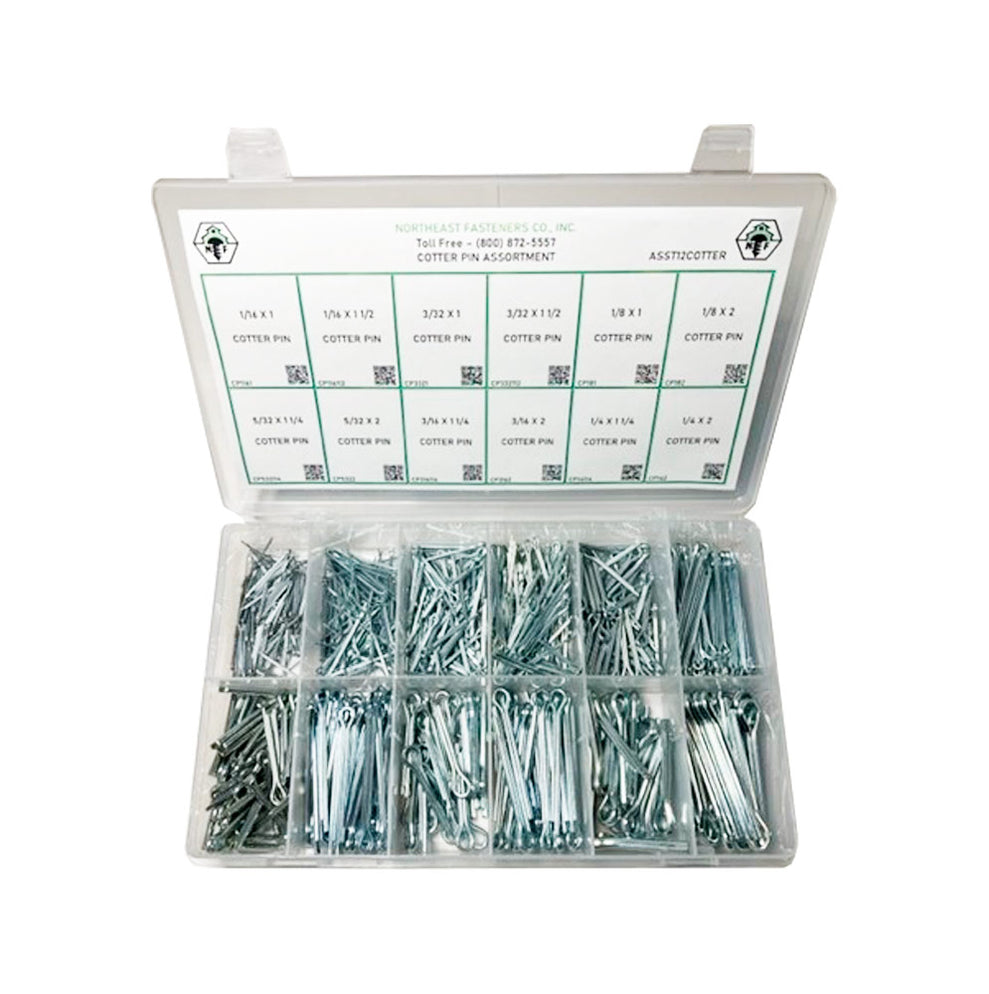 680 Piece Cotter Pin Assortment Starter Kit Clear Zinc — NutsandBolts.com